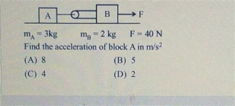Find The Acceleration Of Block A In M S2 Filo