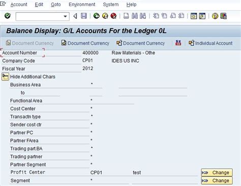 Gl Account Balance Display Faglb03