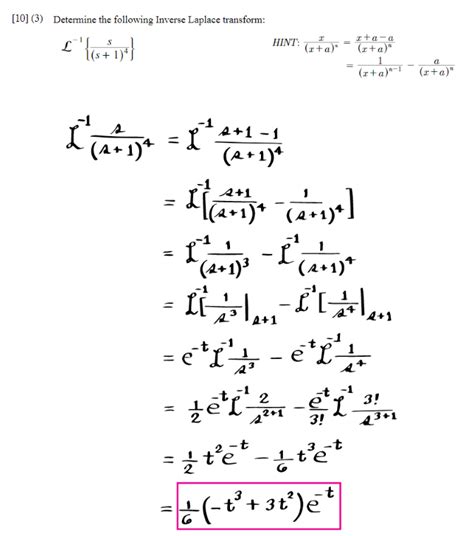Solved 0] 3 Determine The Following Inverse Laplace