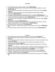 CIS Checkpoint Exercise Module PDF Pdf True False The Motherboard Also Is Called A