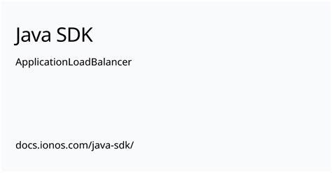 Applicationloadbalancer Java Sdk