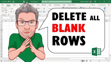Excel Delete All Blank Rows Quickly Youtube