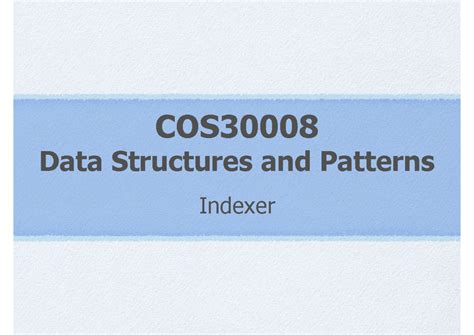 Topic 5 Indexer Lecture Noyes Cos Data Structures And Patterns Indexer Arrays Are Indexed