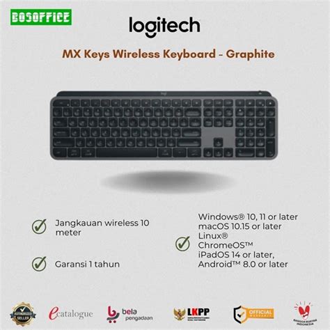 Jual Keyboard Logitech Mx Keys Wireless Graphite Tangerang Multi Solution Marketing