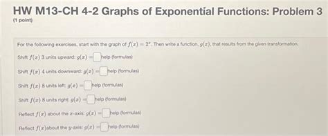 Solved HW M CH Graphs Of Exponential Functions Chegg Com
