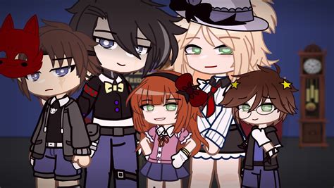 An Animated Group Of People Standing Next To Each Other In Front Of A