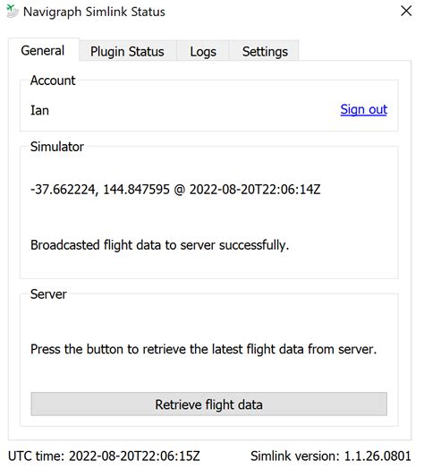not connecting to msfs general navigraph