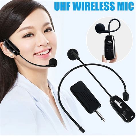 U12f Uhf 무선 헤드셋 마이크 앰프 믹서 교육 가이드 회의 강의에 적합 2 개