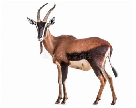Photo Of Blesbok Isolated On White Background Generative Ai Stock