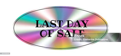 홀로그램 스티커 판매 마지막 날입니다 홀로그램 라벨 기하학적 모양 무지개 빛깔의 호일 접착 필름 컬러 무지개 빛나는 엠블럼 태그 고립 된 네온 벡터 일러스트 레이 션 0명에