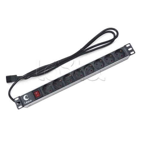 Cabeus PDU-8P-2IEC|Блок на 8 розеток IEC 320 горизонтальный для 19 ...
