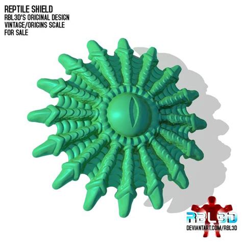 obj file reptile shield accessory for 5 5 figures ・3d print model to
