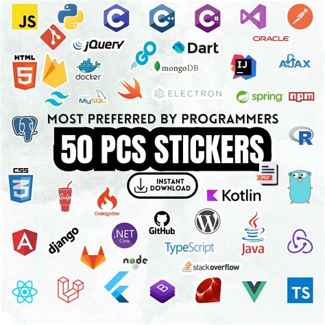 50 Most Preferred Programming Sticker Packs Coding Stickers Software Stickers Programmer
