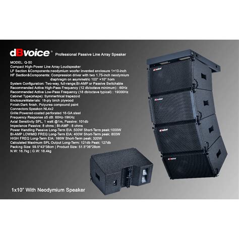 jual professional passive line array speaker full neodymium dbvoice q50