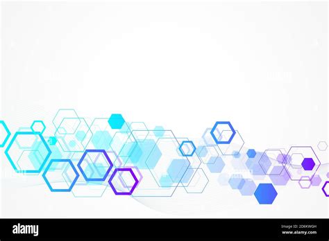 Abstract Hexagonal Background With Waves Hexagonal Molecular