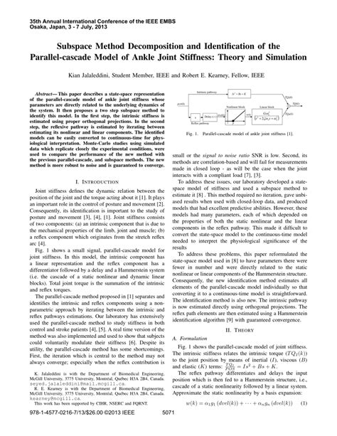 pdf subspace method decomposition and identification of the parallel