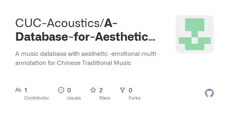GitHub CUC Acoustics A Database For Aesthetic Classification Of Chinese Traditional Music A