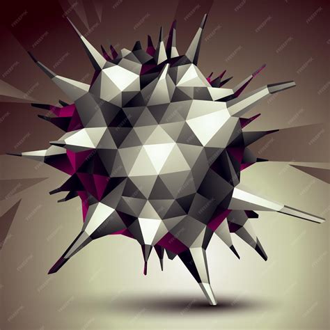 Premium Vector Geometric Abstract 3d Complicated Object Single Color