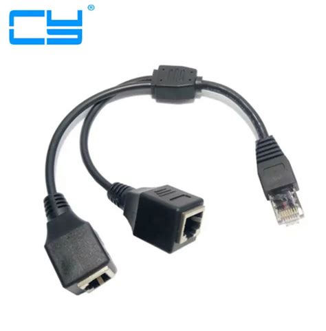 RJ Male To Female Ports Ethernet Network Plug Cable Splitter Extension Adapter Male To