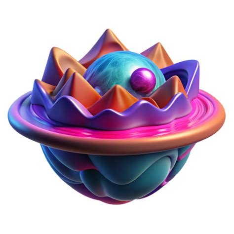 Abstract 3d Render Colorful Orb With Peaks 56090892 Png