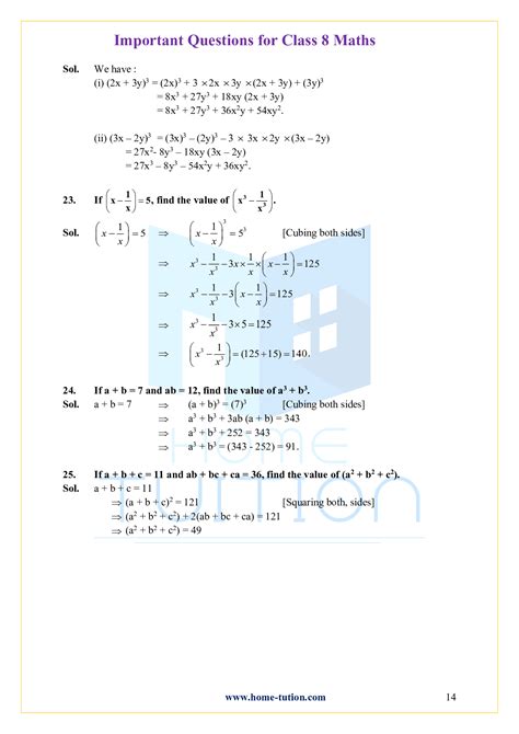 Important Questions For Cbse Class 8 Maths Chapter 9 Algebraic Expressions And Identities