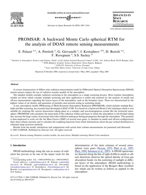 Pdf A Semianalytic Monte Carlo Code For Modelling Lidar Measurements Art No 67451g