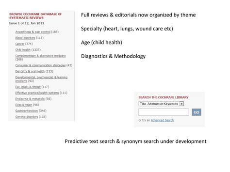 Ppt Cochrane Library Enhancing Healthcare Knowledge Powerpoint Presentation Id2489485