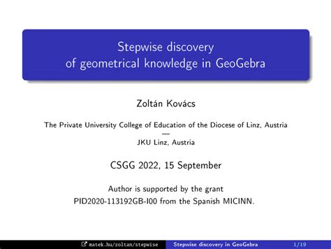 PDF Stepwise Discovery Of Geometrical Knowledge In GeoGebra