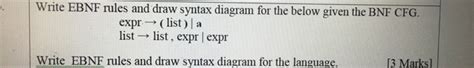 solved write ebnf rules and draw syntax diagram for the