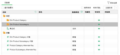 创建数据集 多维数据集 数据治理 设置数据权限 过滤行数据