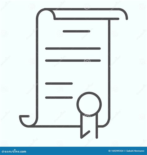 Declaration Thin Line Icon American Document Vector Illustration