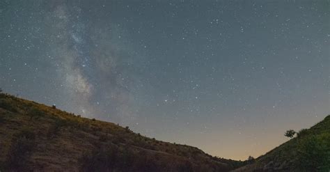 Stunning Timelapse Of Milky Way Over Hills Free Stock Video Footage