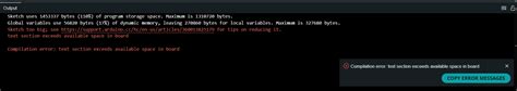 Sketch Too Big Compilation Error Text Section Exceeds Available Space In Board Programming