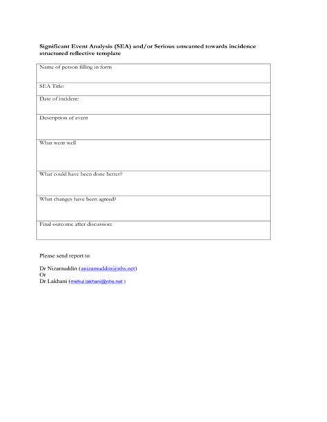 Sea Template Incident Analysis And Reflection