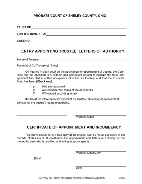 Free Printable Certificate Of Incumbency Templates Word Pdf