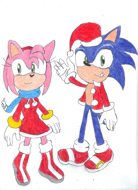 Sonic Christmas Sonic And Amy By BlueSpeedsFan On DeviantArt