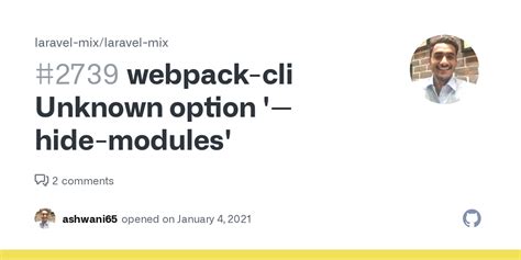 Webpack Cli Unknown Option Hide Modules · Issue 2739 · Laravel Mix