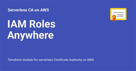 Iam Roles Anywhere Serverless Ca On Aws