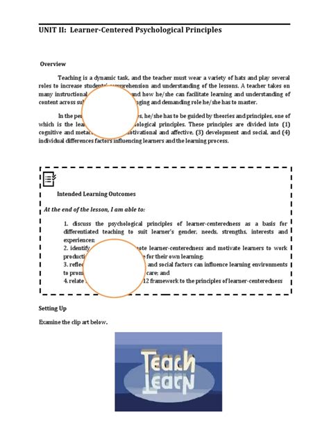 Facilitating Learning Centered Unit Ii Profed 3 Pdf Learning Educational Assessment