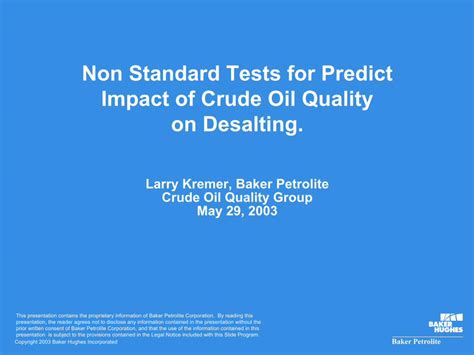 Pdf Non Standard Tests For Predict Impact Of Crude Oil Quality
