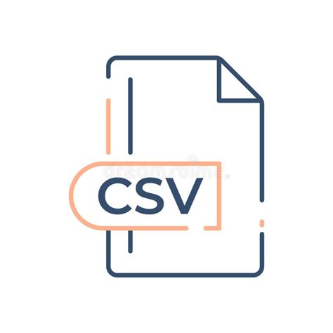 Csv File Format Icon Csv Extension Line Icon Stock Vector