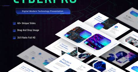 Футуристический цифровой Шаблон Keynote доклада Cyberpro Шаблоны презентаций Включая