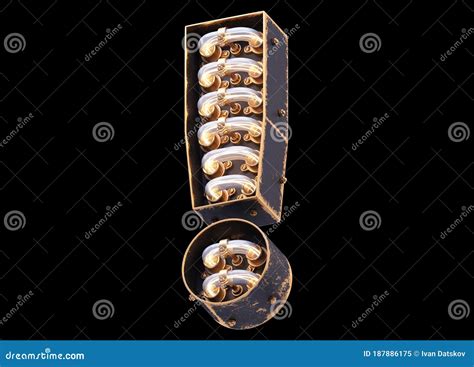 Vintage Light Sign Font Exclamation Ymbol Royalty Free Illustration