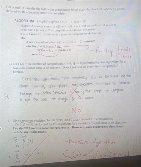 Solved Points Consider The Following Pseudocode For An Chegg