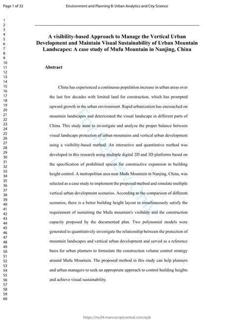 PDF A Visibility Based Approach To Manage The Vertical Urban Development And Maintain Visual