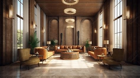 아름다운 목재 가구를 갖춘 고급스러운 5성급 호텔 대기 공간 놀라운 3d 렌더링 이미지 고급 호텔 배경 놀라 배경 로비