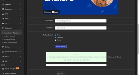 Cannot Create V2 Backup Rustic Backup Log Not Found Bug Report