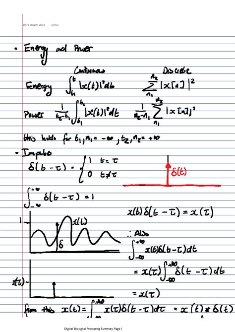 Digital Biosignal Processing Summary Bioe60006 19 February 2022 13