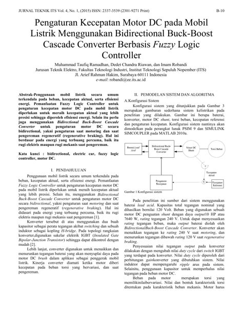Pengaturan Kecepatan Motor Dc Pada Mobil Listrik