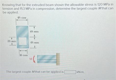 Solved Knowing That For The Extruded Beam Shown The